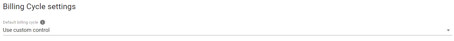 Billing Cycle Settings – AppXite