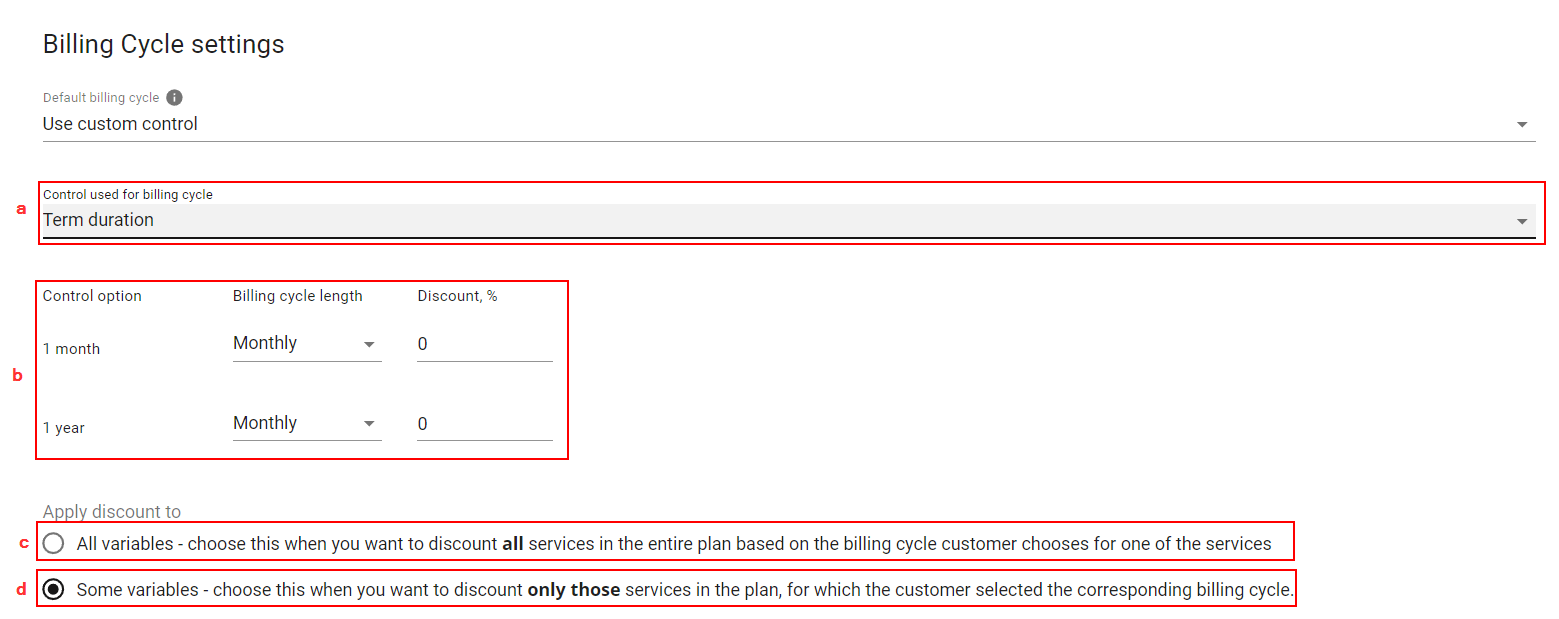 Billing Cycle Settings – AppXite
