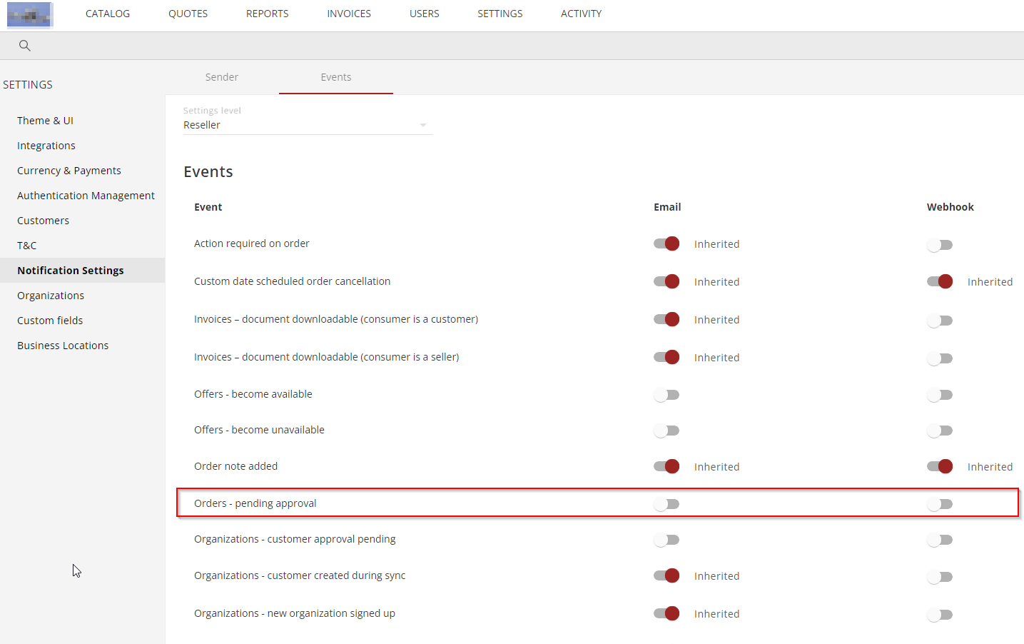 Order Notifications - Orders - pending approval / OrderPendingApproval ...