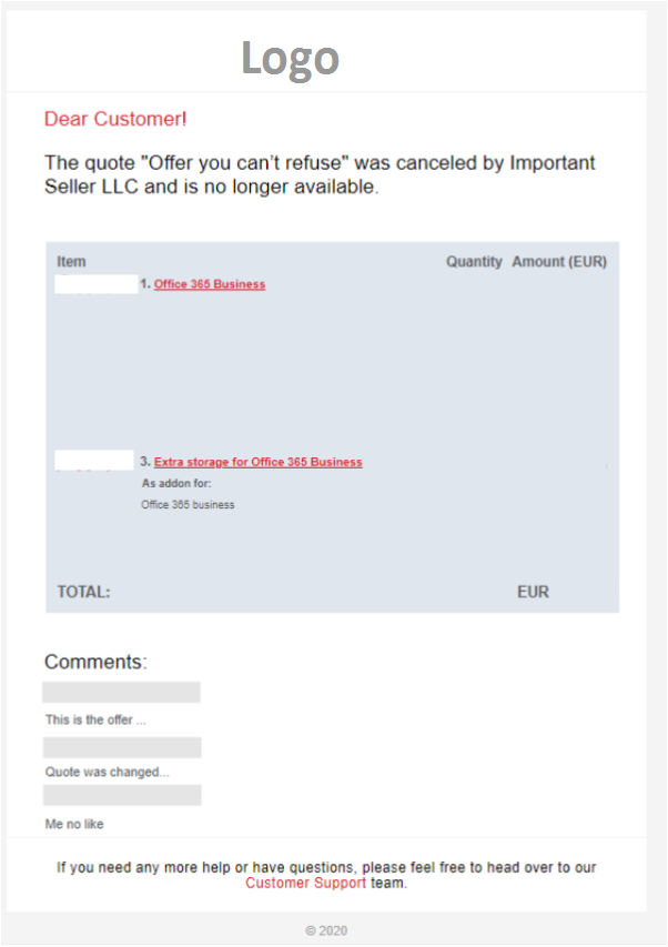 Quotes Notifications - Quotes - Canceled / QuoteCanceled – AppXite