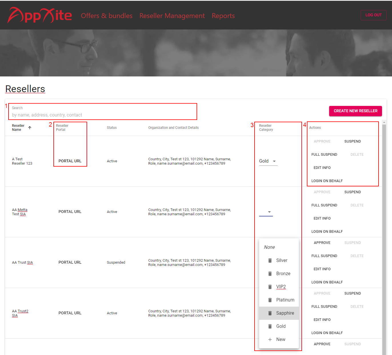 Manage the List of Sellers – AppXite